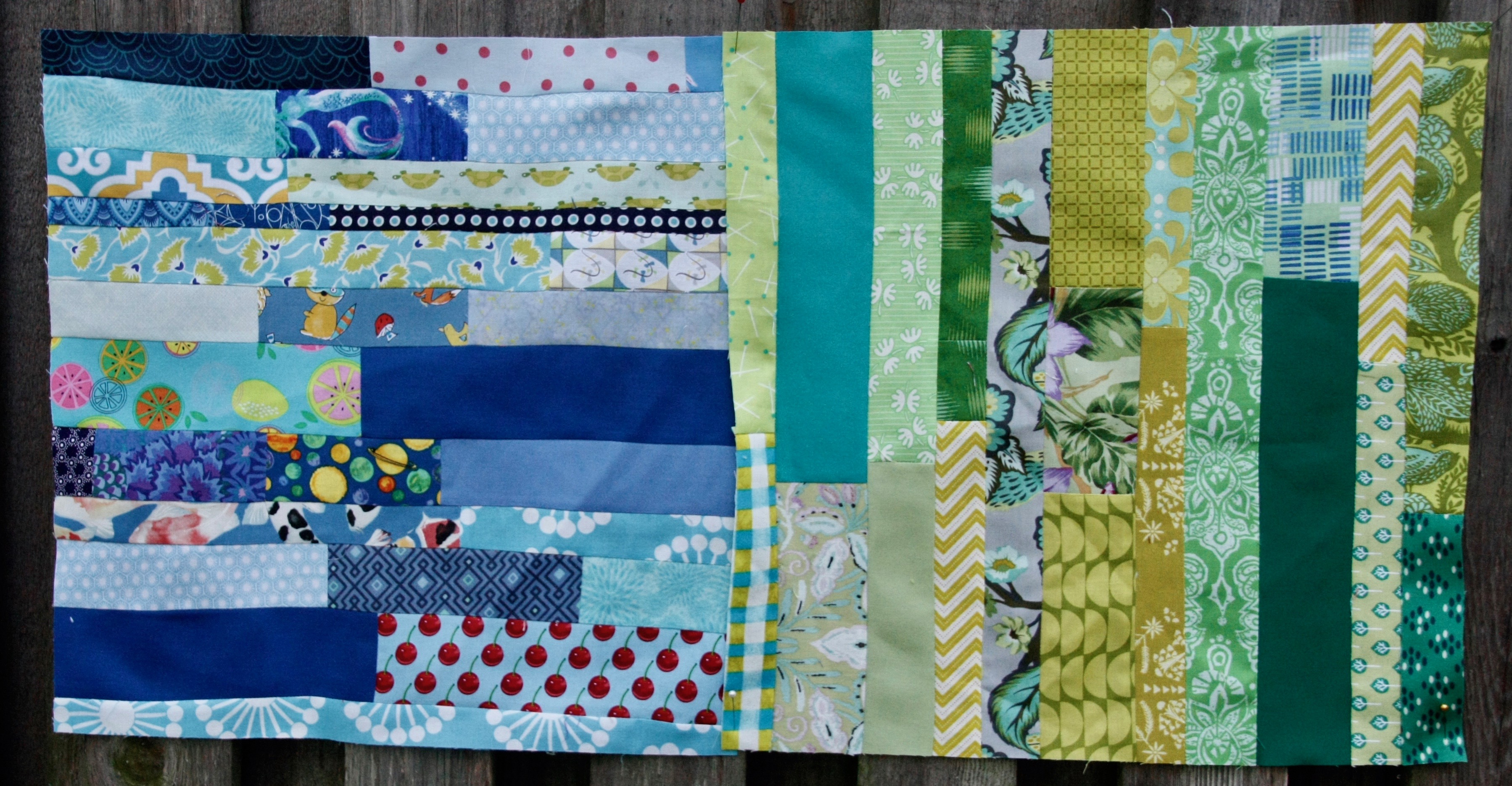 16″ Scrappy String Blocks | That Fabric Feeling